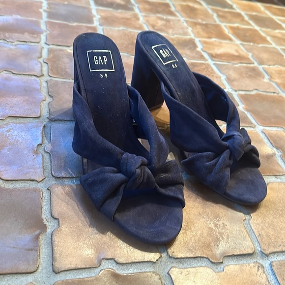 GAP | Shoes | New Gap Navy Blue Suede High Heel Sandals Size 85 | Poshmark
